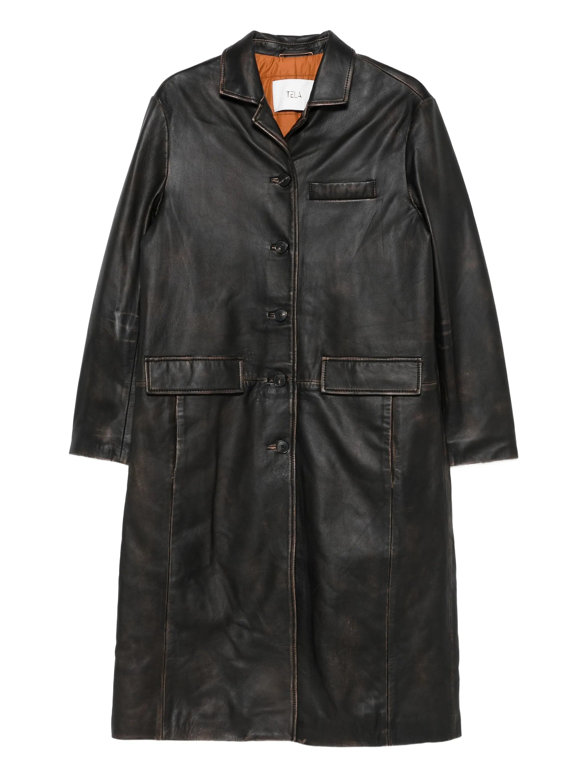 Tela Button-fastening Leather Coat | Tela Woman collection | ERALDO ...
