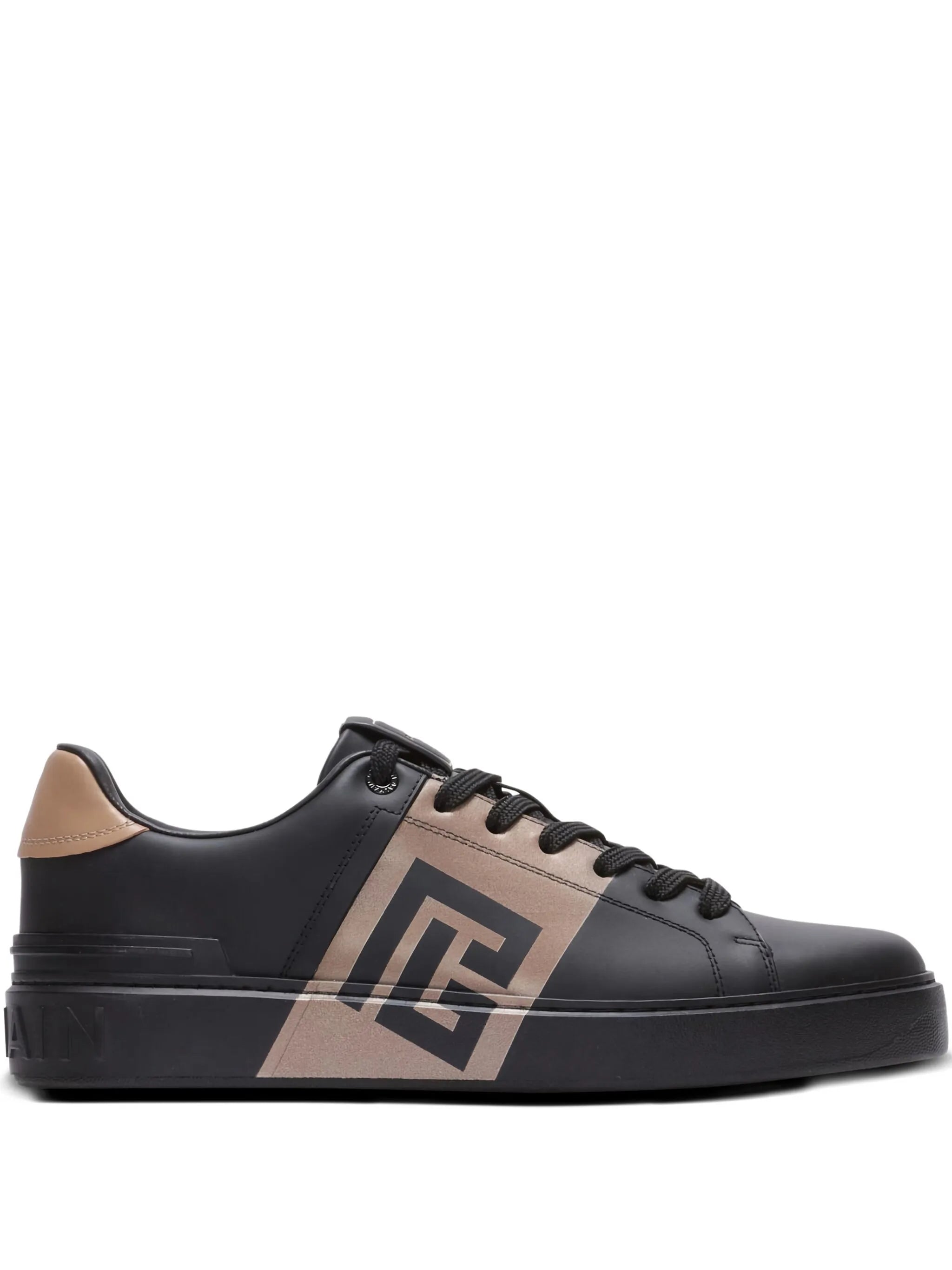 Balmain B-Court Logo-detail Calfskin Sneakers | Balmain Man collection ...