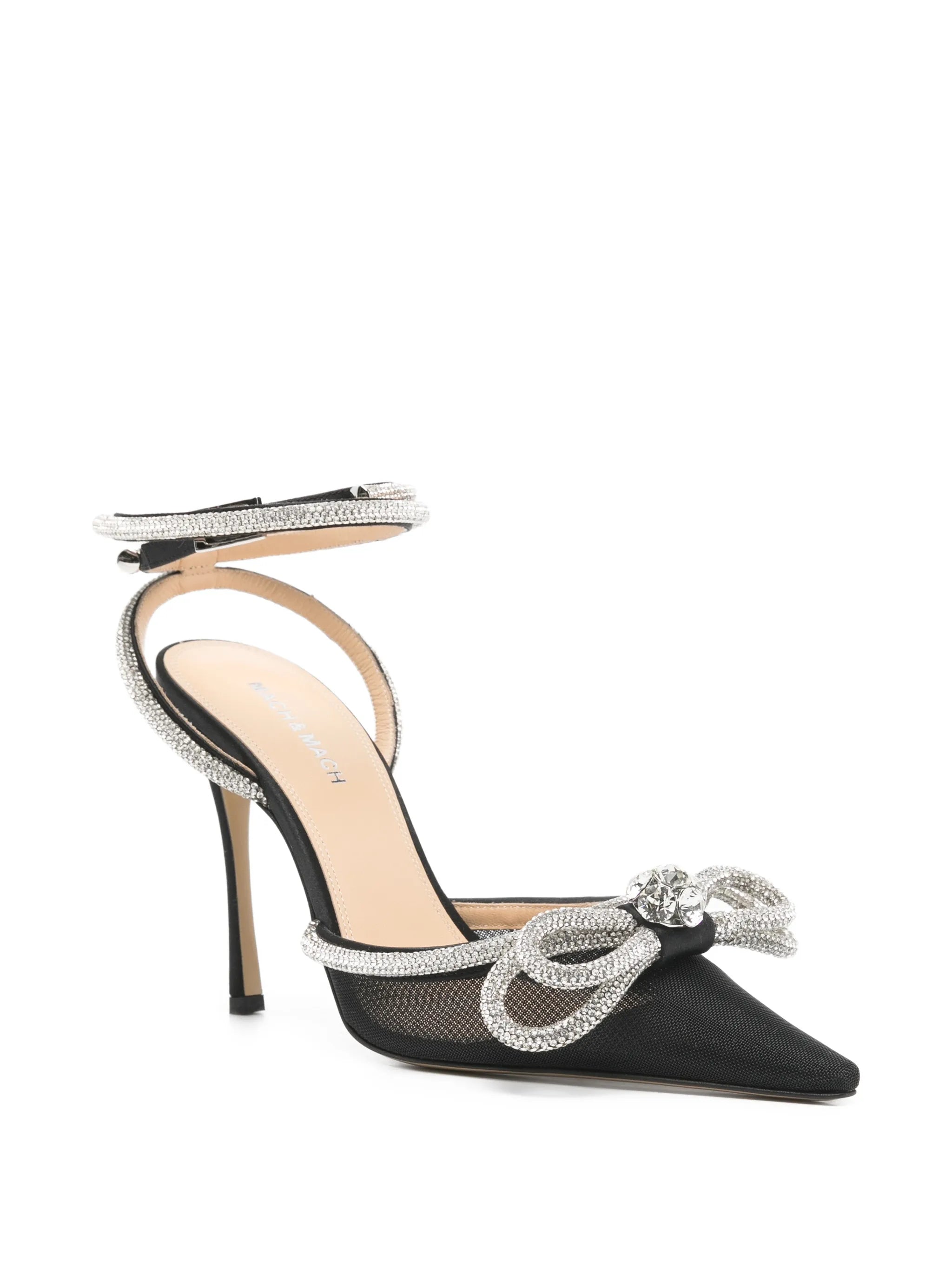Mach & Mach Double Bow Ankle-strap Heeled Pumps | Mach & Mach Woman ...