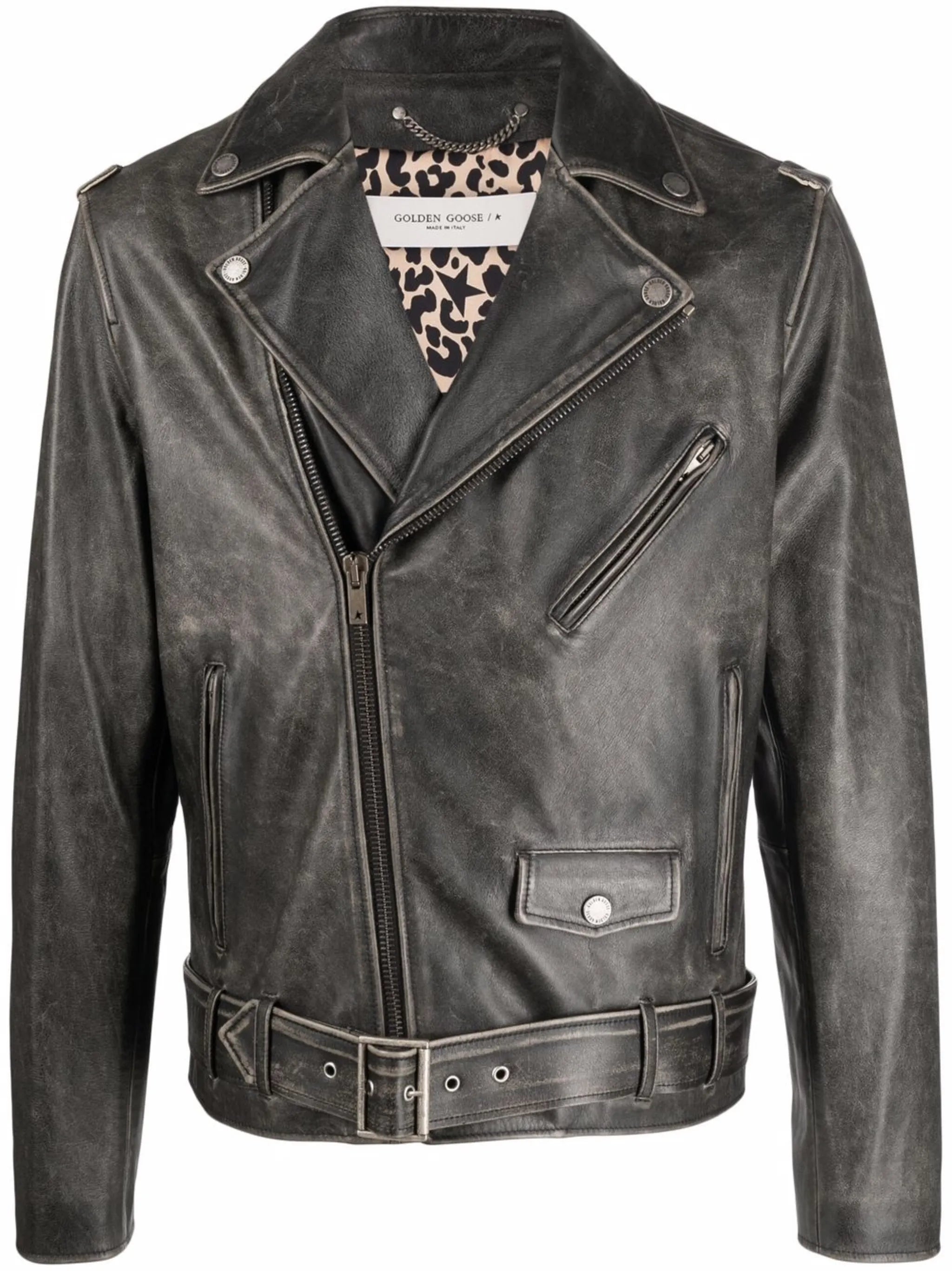 Golden Goose Leather Biker Jacket | Golden Goose Man collection ...