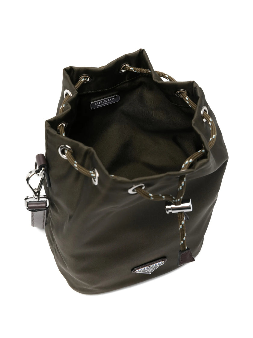 Prada Drawstring Logo-plaque Clutch Bag | Prada collezione Uomo ...