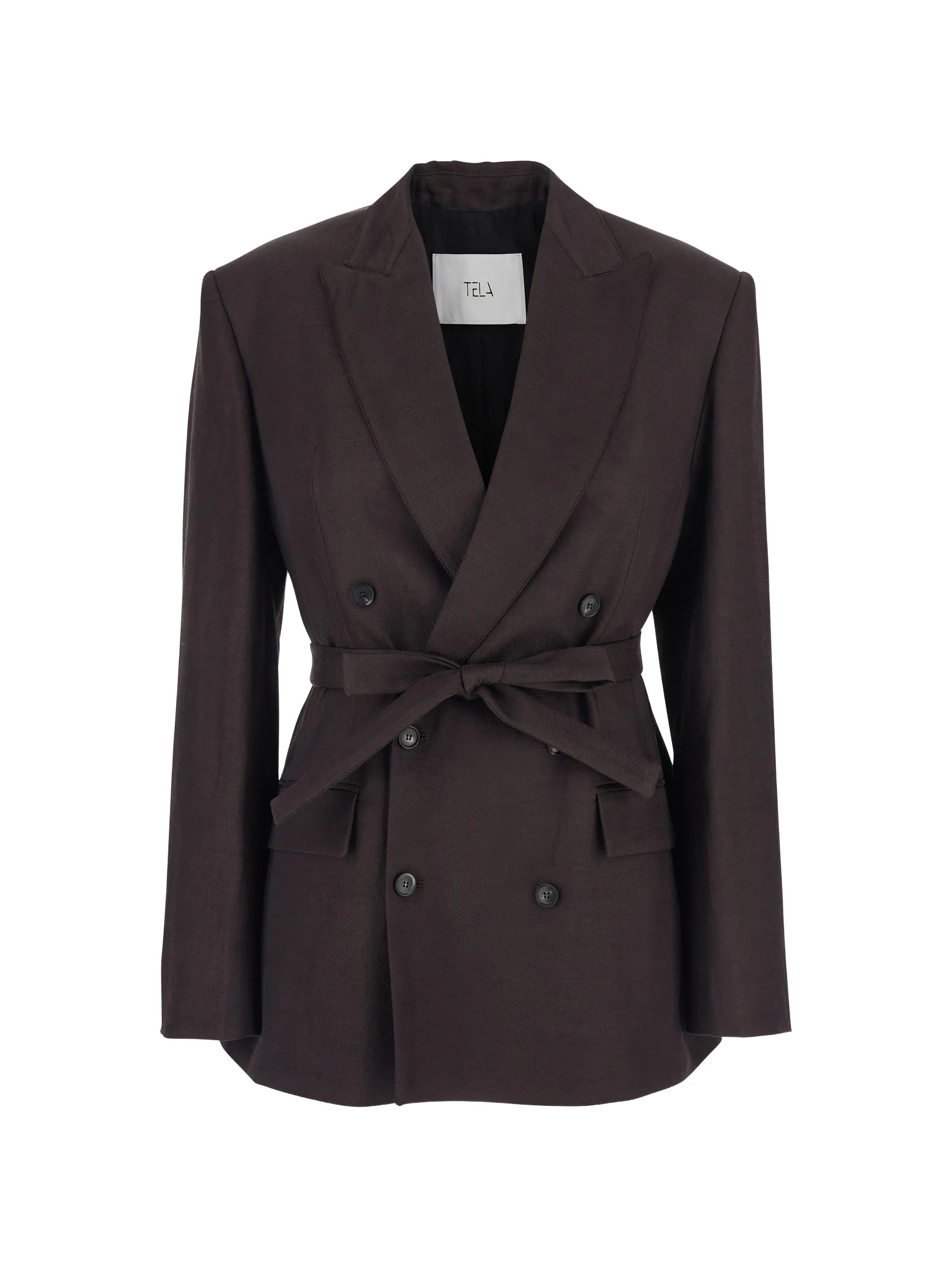 Tela Double-breasted Belted Blazer | Tela Woman collection | ERALDO ...